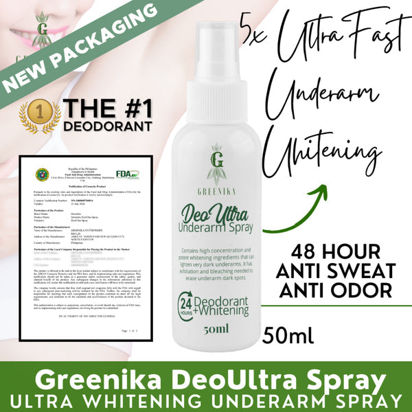Greenika Deo Ultra Underarm Spray Whitening Skin Armpit Anti Sweat & O ...