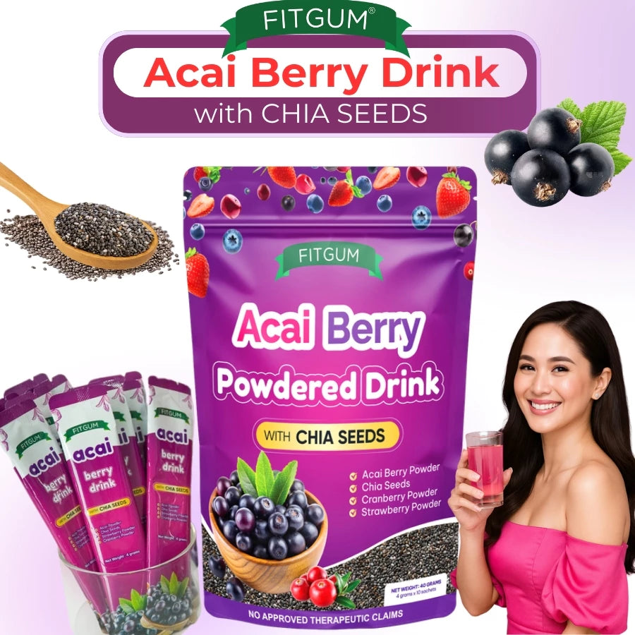FITGUM Acai Berry Drink with Chia Seeds – Beauty Lounge Ph