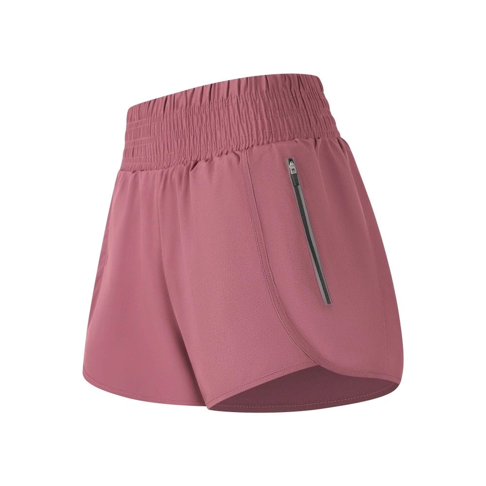 High-Waisted Sports Shorts with Zipper Pocket – Beauty Vault Ph